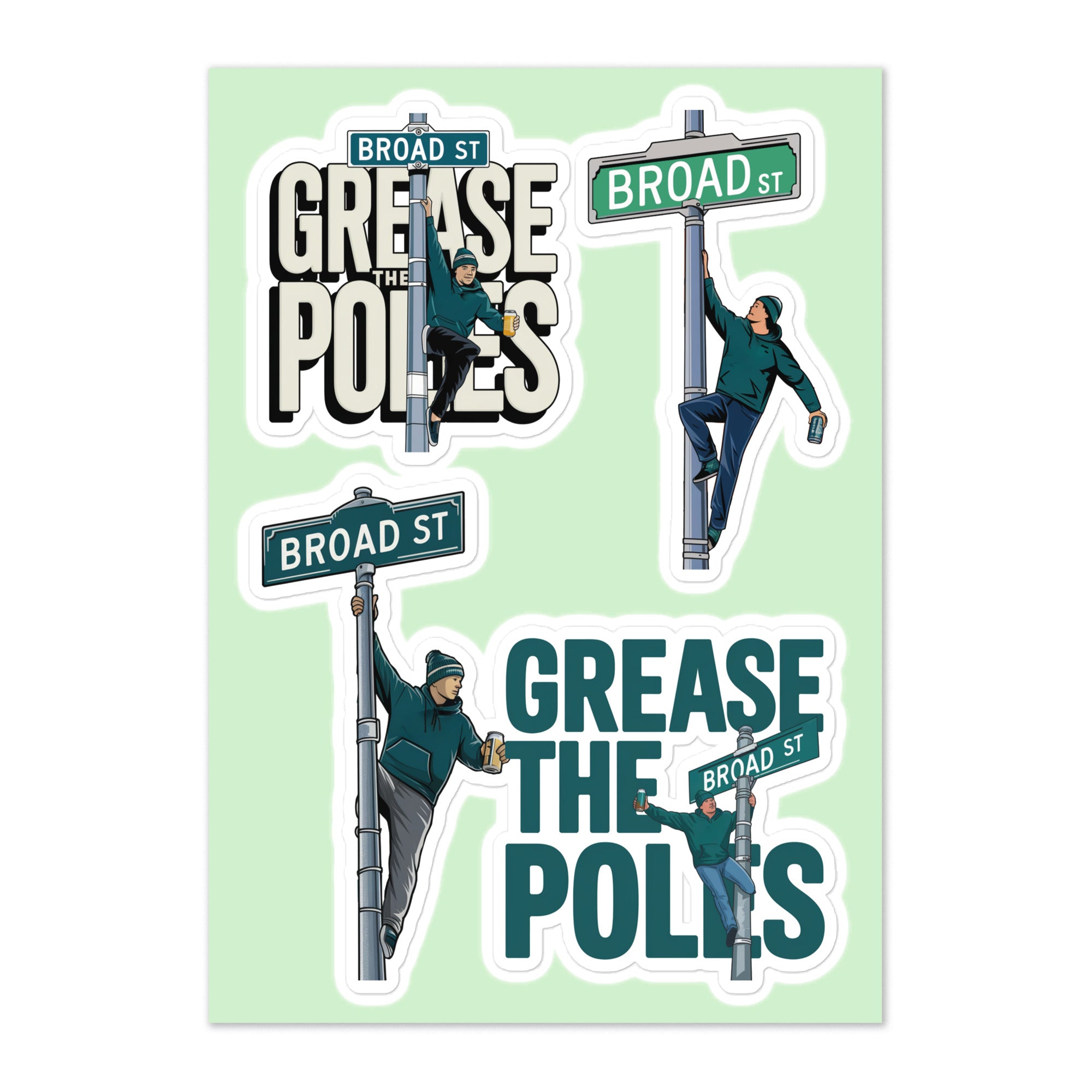 Grease The Poles Sticker Sheet – Philly Drinkers