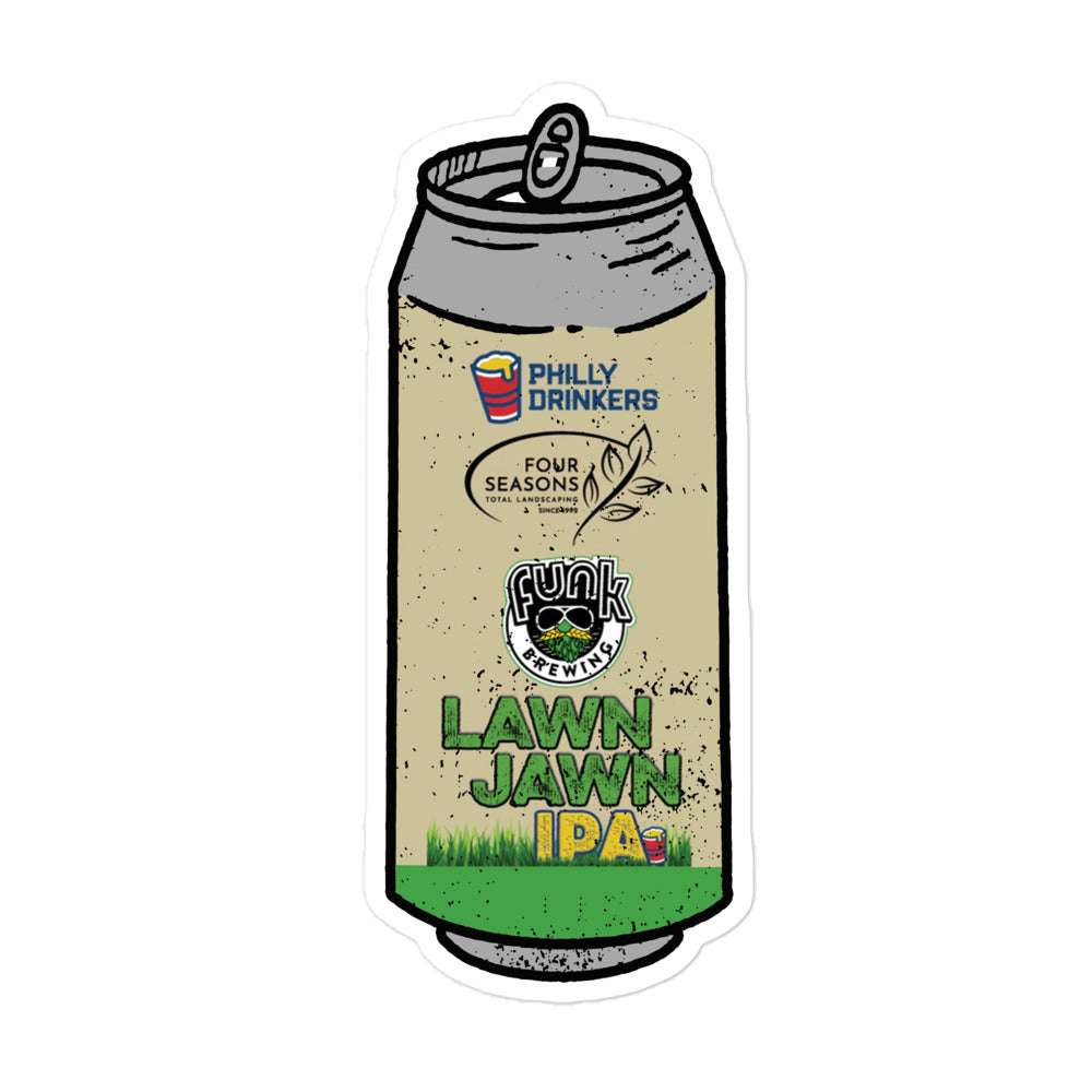 Lawn Jawn IPA Beer Can Sticker – Philly Drinkers